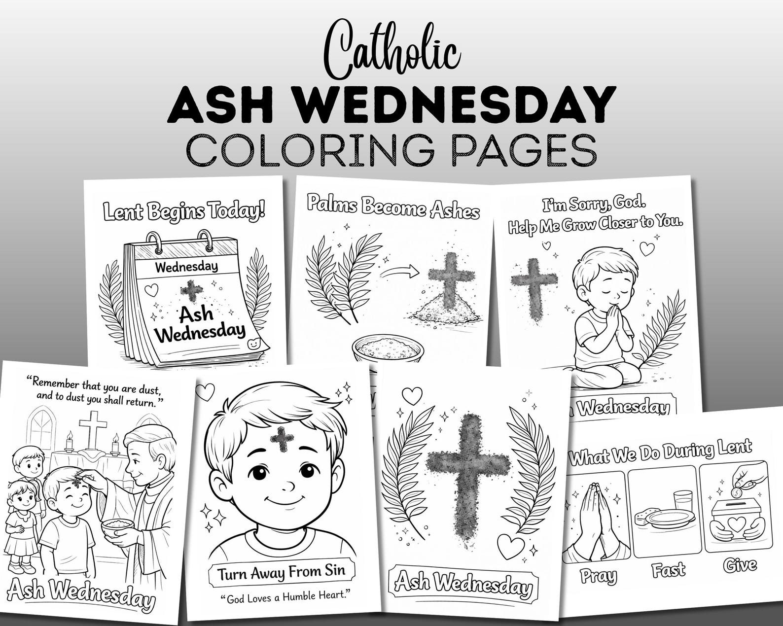 Ash Wednesday Coloring Pages for Kids | Catholic Lent Activities ...