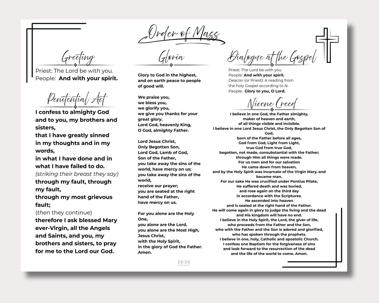 Order of the Catholic Mass Printable | Easy Response & Prayer Guide ...