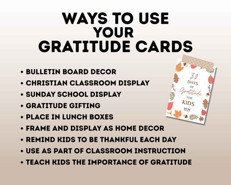 Kids' Gratitude Cards: 30-day Thankfulness Prompts With Bible Verses ...