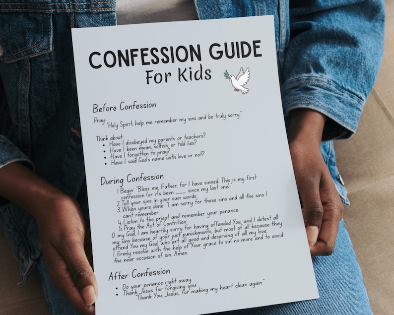 Catholic Kids' Confession Guide | First Reconciliation Prep (PDF) - Etsy