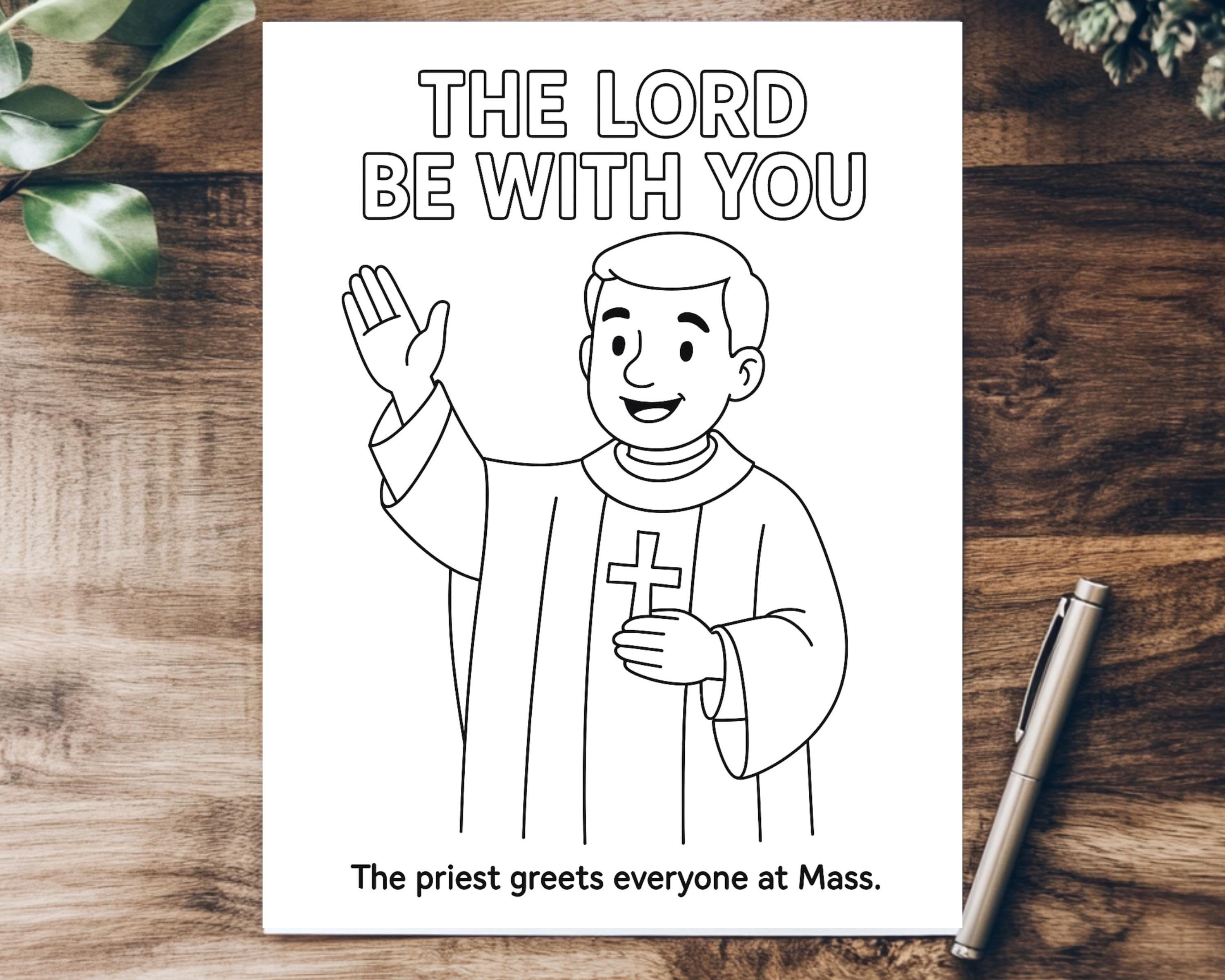 Catholic Mass Coloring Pages for Kids: Printable CCD Activity (digital ...