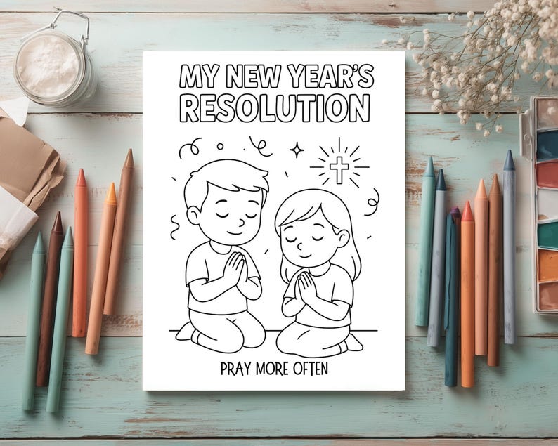 Christian Kids New Year Coloring Pages | Faith-based Resolutions ...