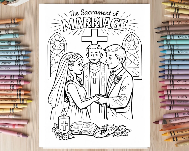 Seven Sacraments of the Catholic Church Coloring Pages for Kids ...