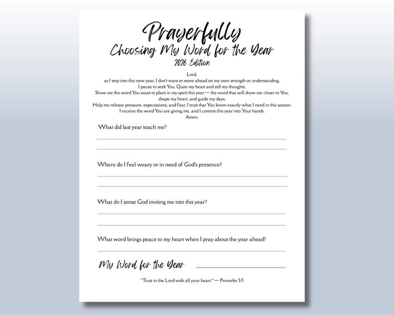Prayerfully Choosing My Word of the Year | Christian New Year Prayer ...