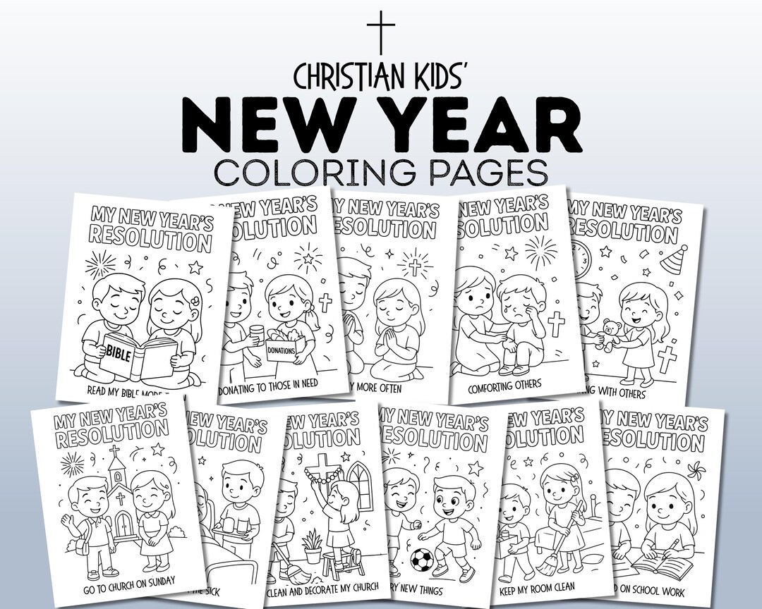 Christian Kids New Year Coloring Pages | Faith-based Resolutions ...