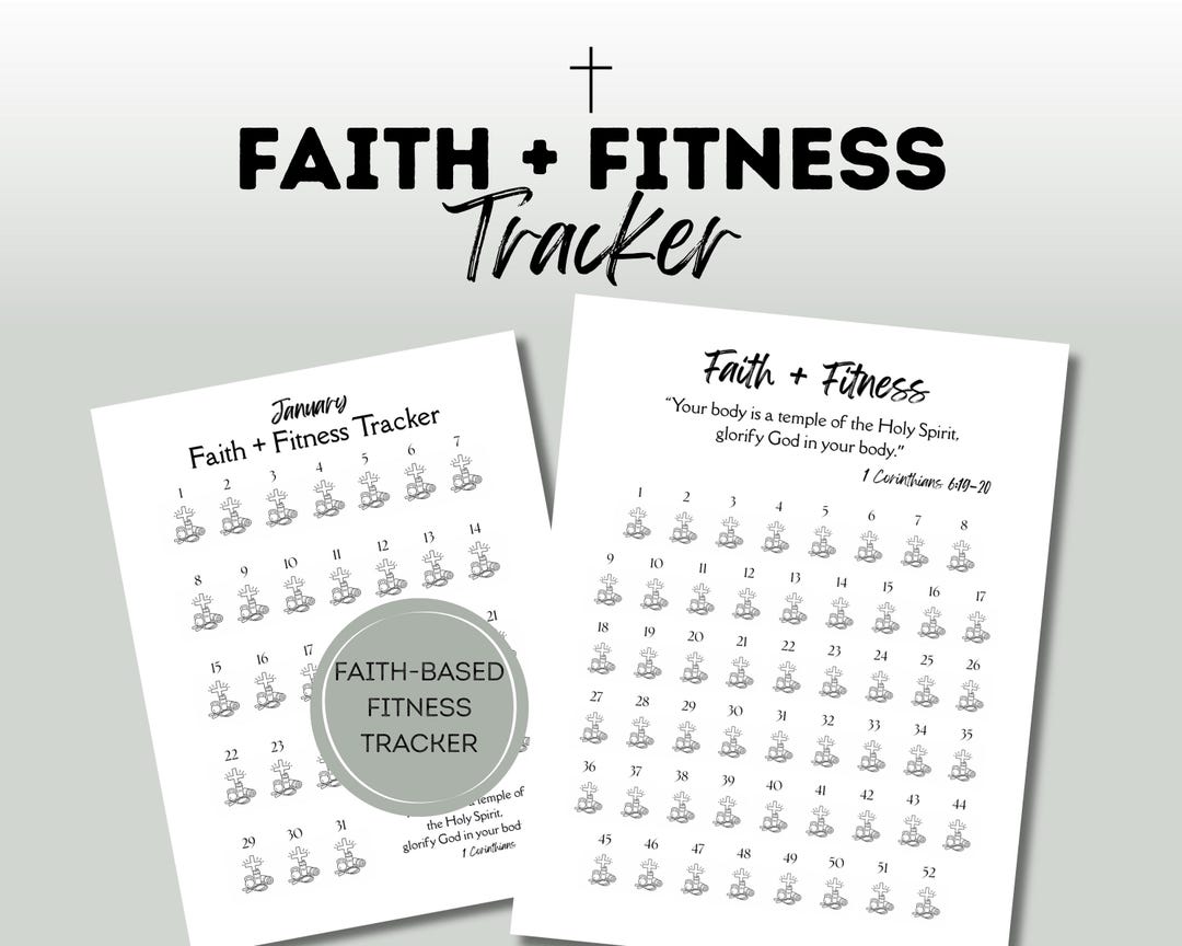 Faith + Fitness Tracker Printable | Christian Workout & Habit Tracker ...