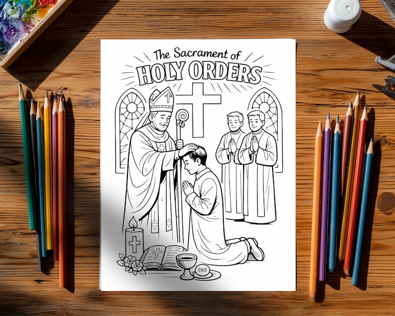 Seven Sacraments of the Catholic Church Coloring Pages for Kids ...