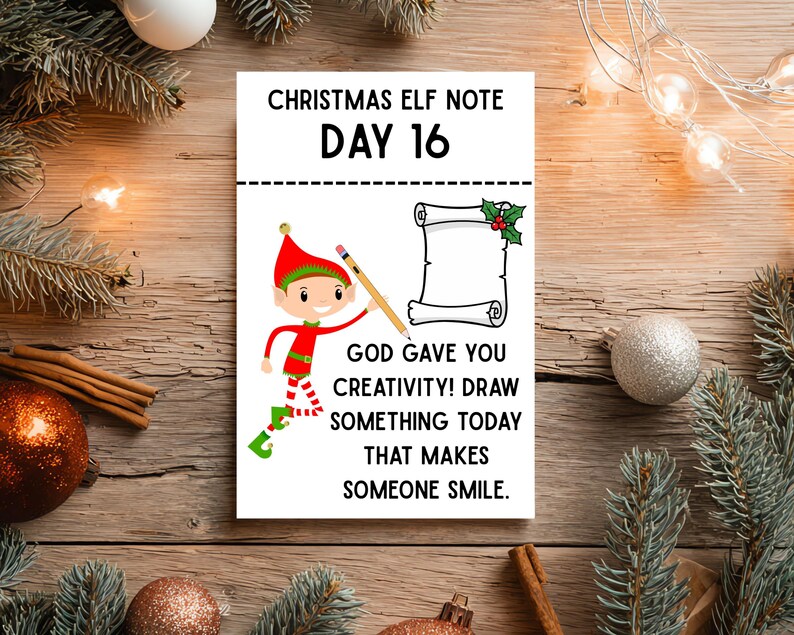 Christian Christmas Elf Notes | 24 Daily Elf Message Cards for Kids - Etsy