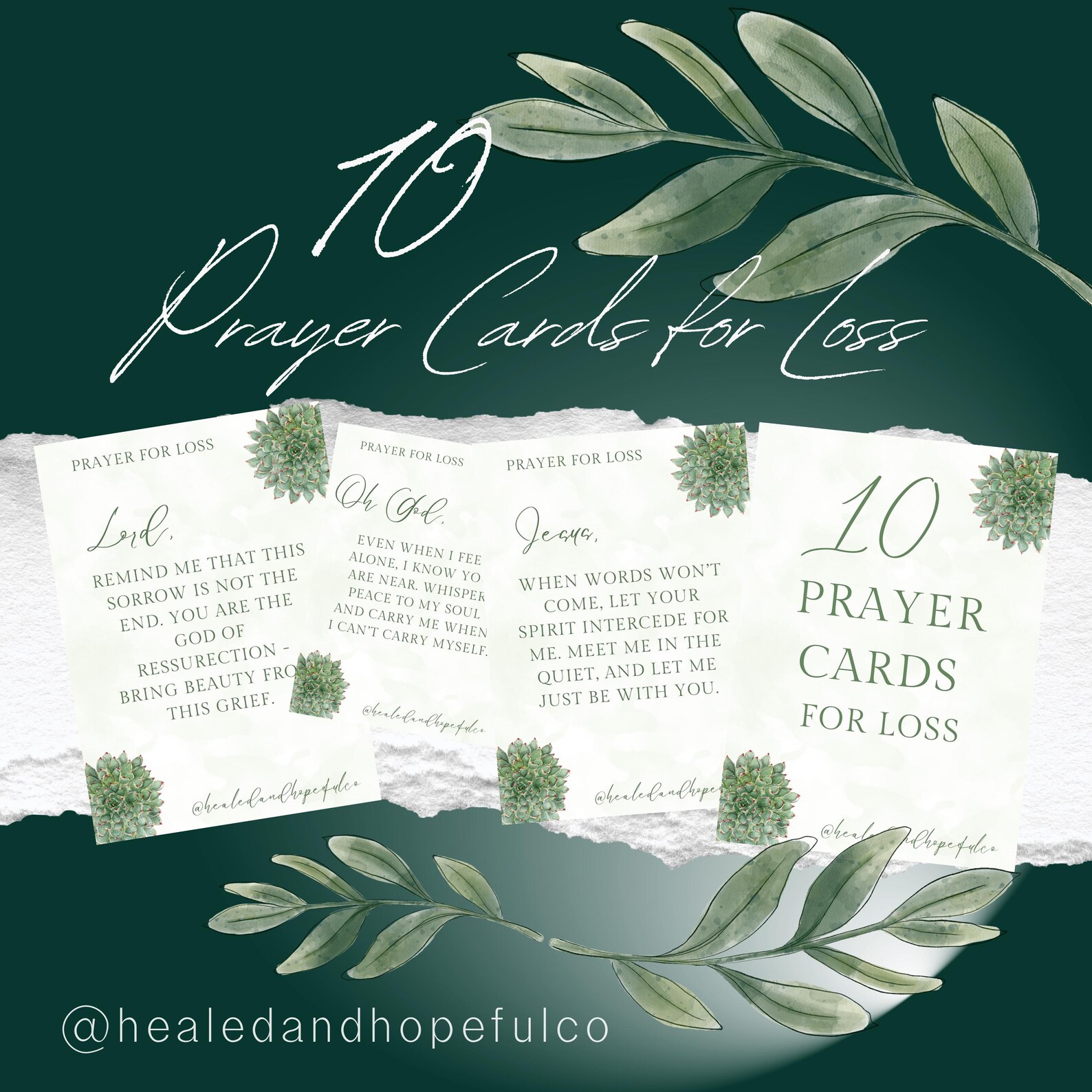 10 Printable Prayer Cards for Loss | Christian Grief & Comfort Prayers ...