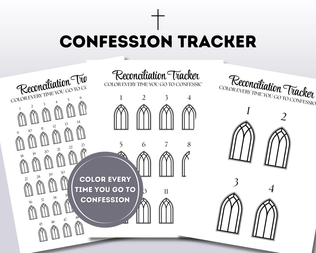 Confession Tracker Printable | Reconciliation Tracker for Catholics - Etsy