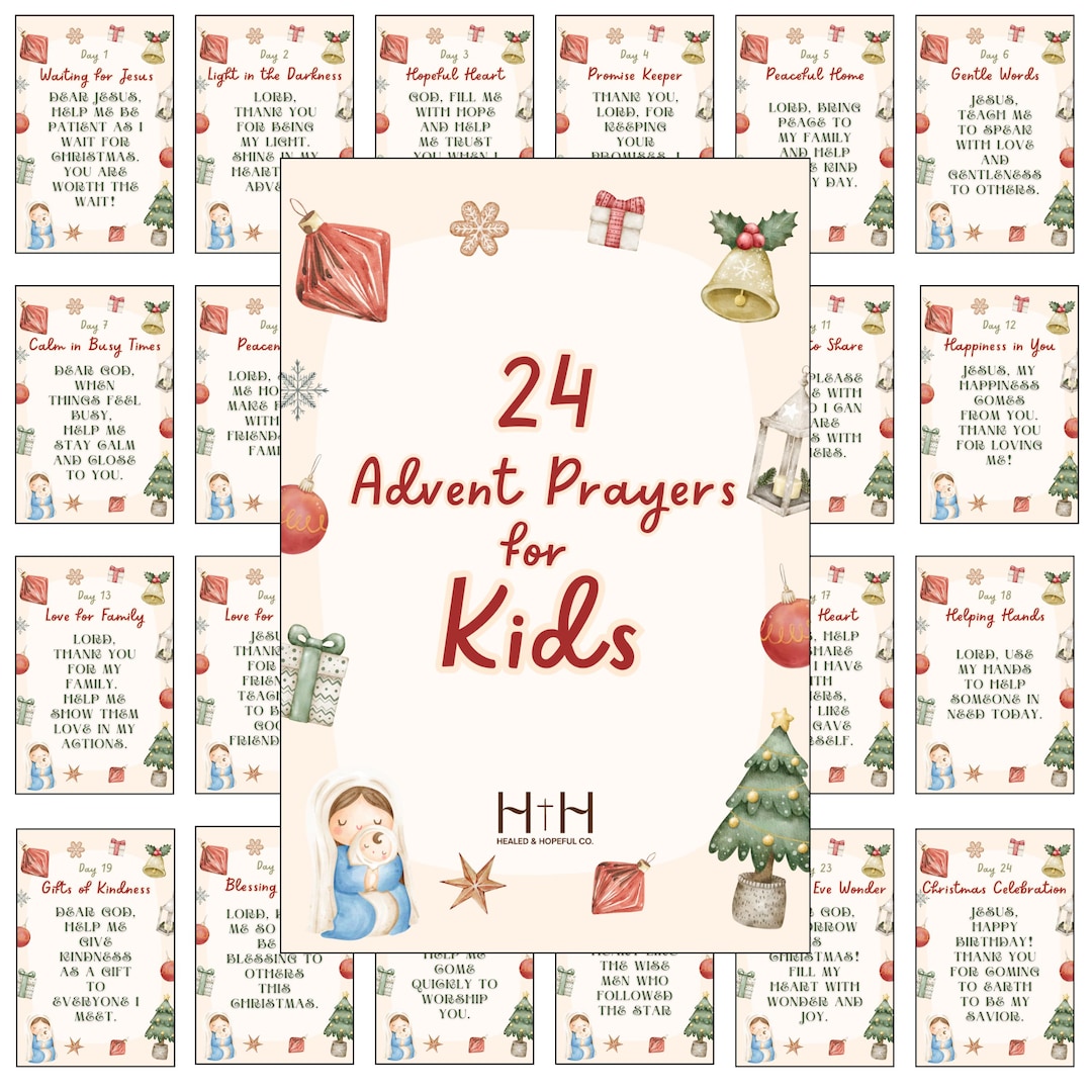 24 Advent Prayers for Kids | Printable Daily Christmas Prayer Cards ...