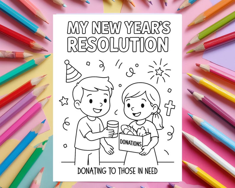 Christian Kids New Year Coloring Pages | Faith-based Resolutions ...