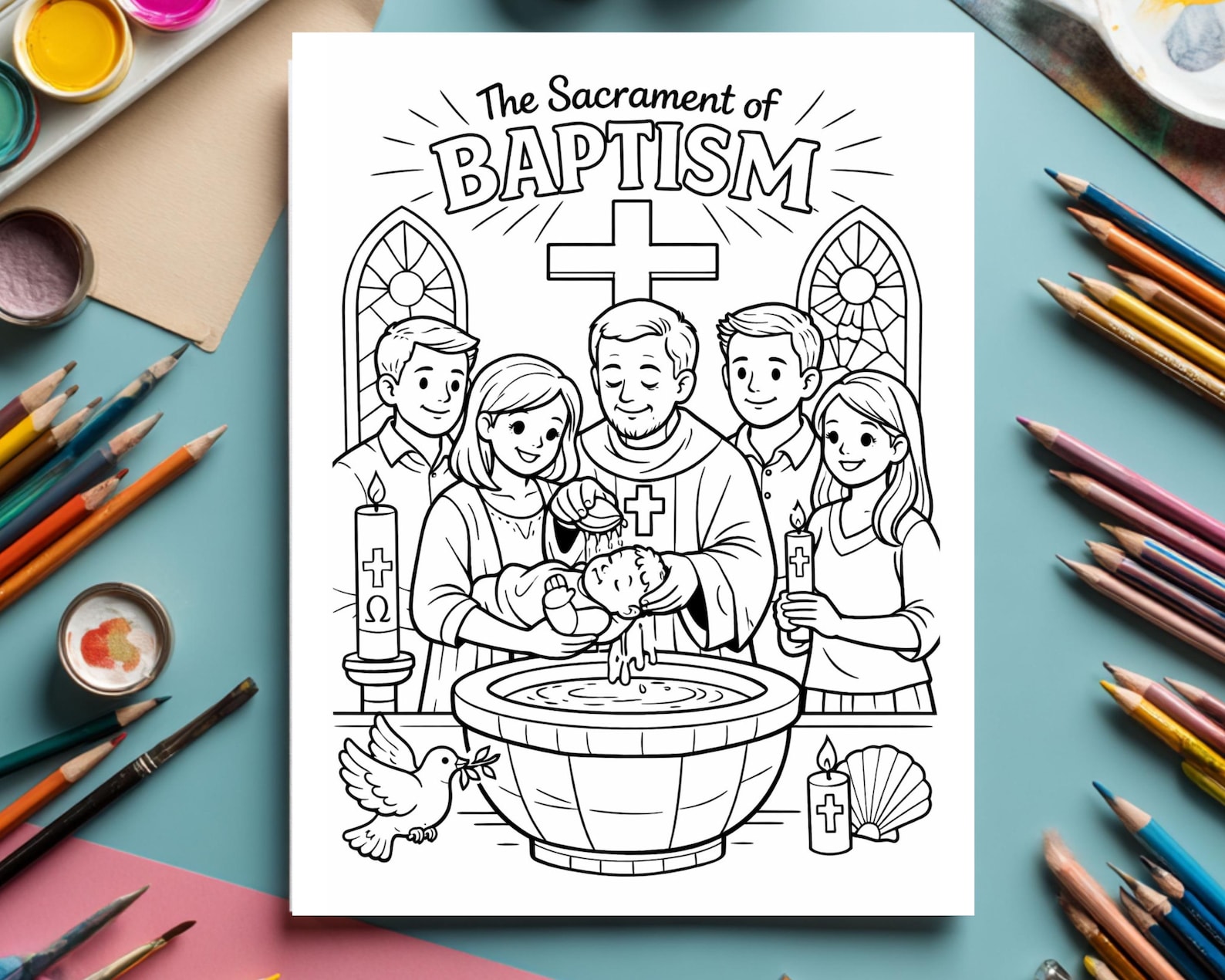 Seven Sacraments of the Catholic Church Coloring Pages for Kids ...
