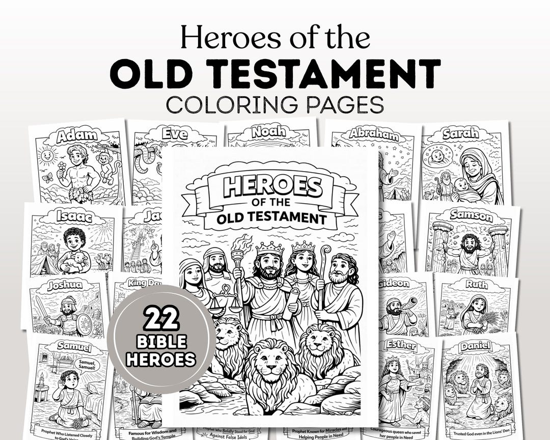 Heroes of the Old Testament Coloring Pages | Bible Characters Coloring ...