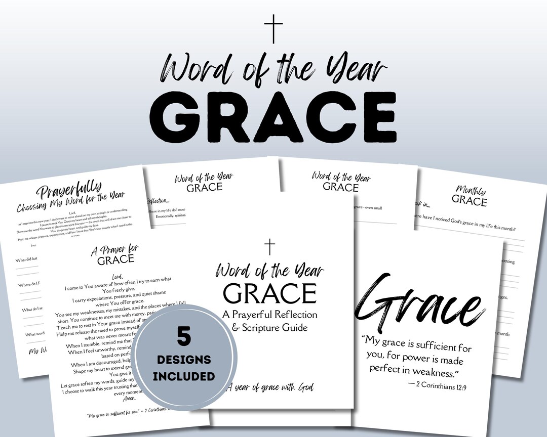 Word of the Year GRACE | New Year Christian Prayer Journal Pages ...