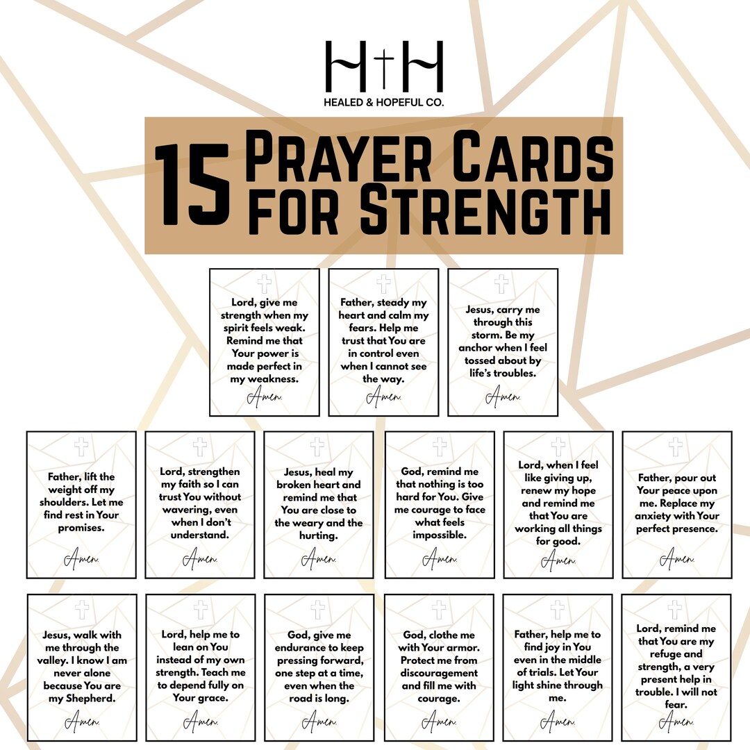 Christian Prayer Cards for Strength: Encouragement and Inspiration ...