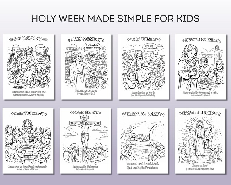 Holy Week Coloring Pages for Kids | Easy Faith Teaching Tool | Palm ...
