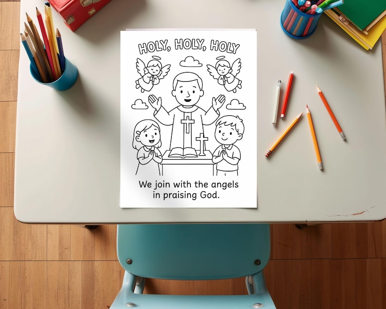 Catholic Mass Coloring Pages for Kids: Printable CCD Activity (digital ...