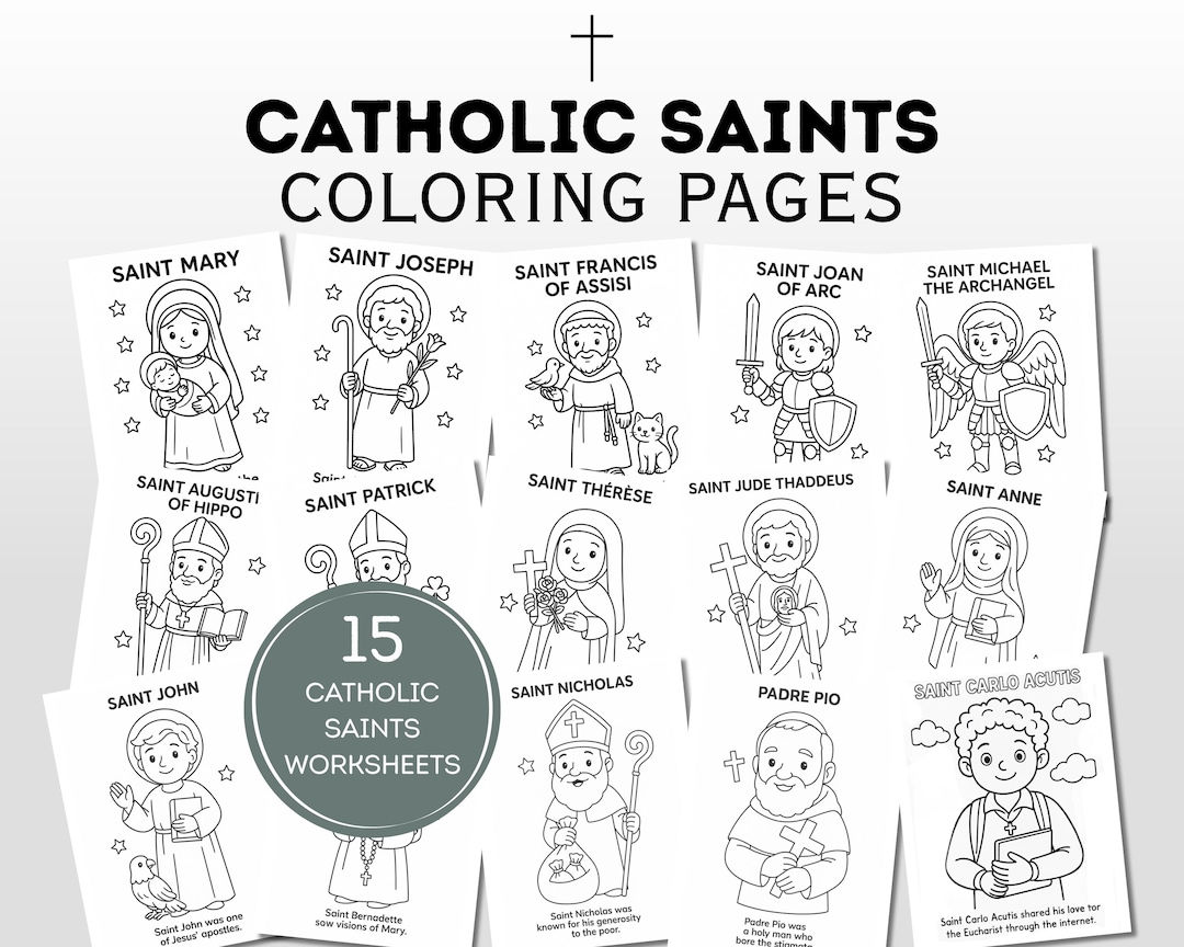 Catholic Saints Coloring Pages for Kids | Sunday School (PDF) - Etsy
