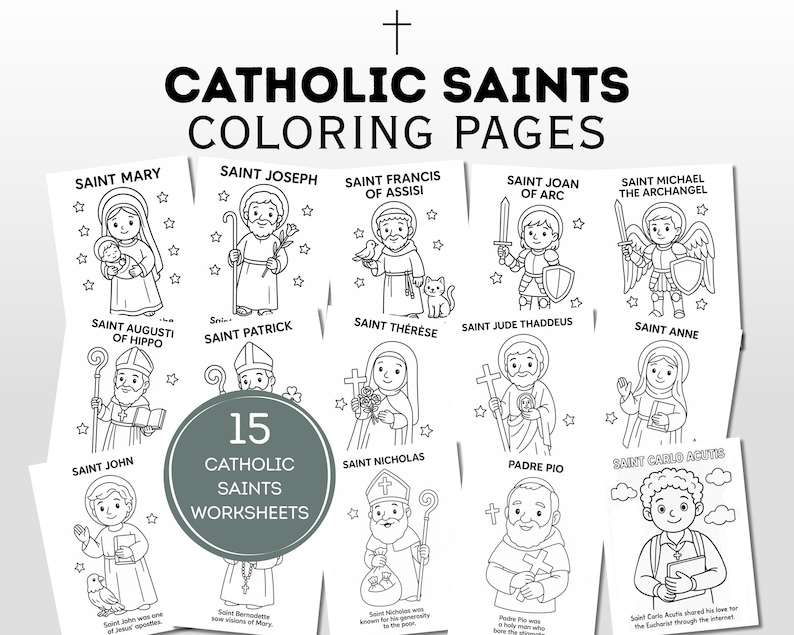 Catholic Saints Coloring Pages for Kids | Sunday School (PDF) - Etsy