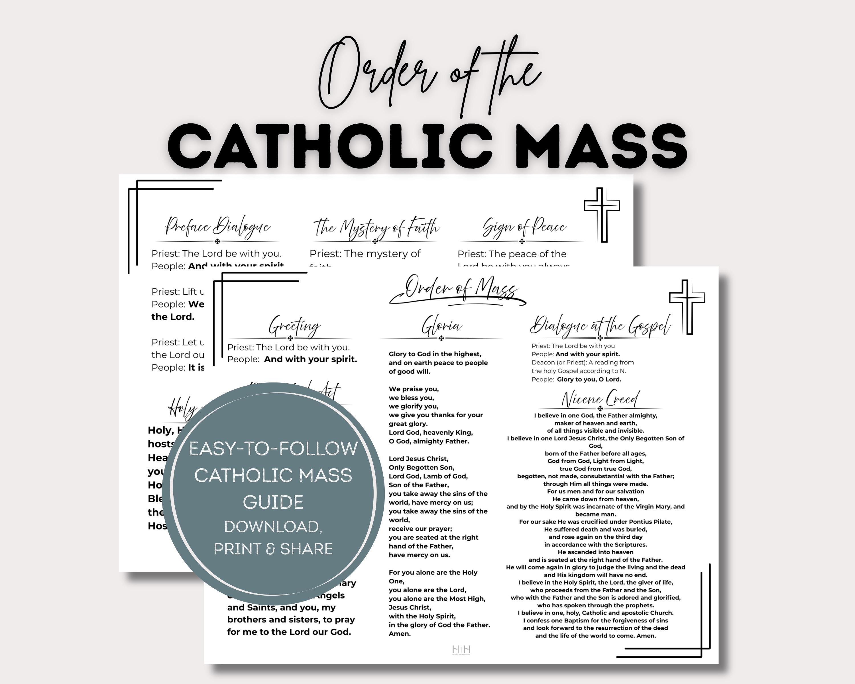 Order of the Catholic Mass Printable | Easy Response & Prayer Guide ...