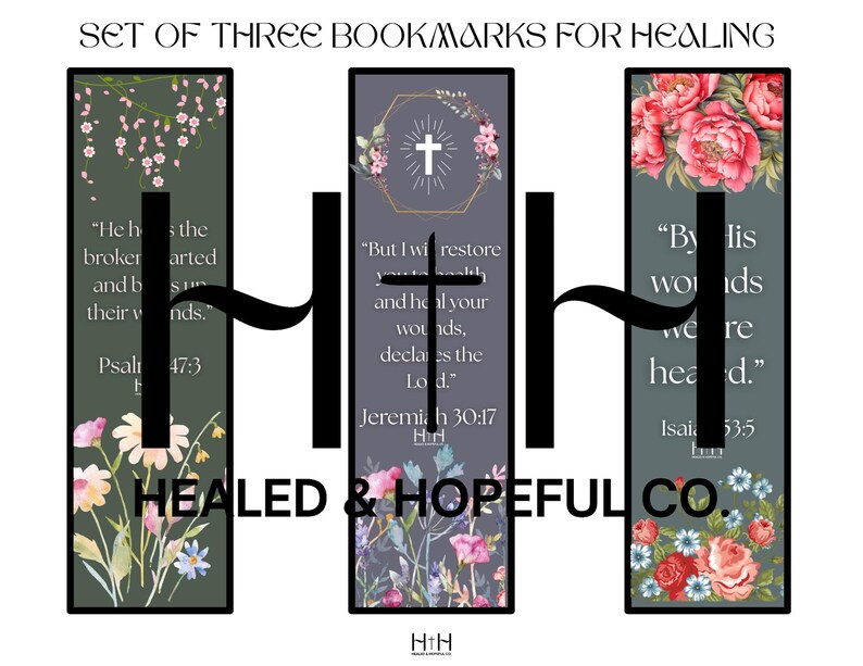 Healing Bible Verse Bookmarks: Christian Scripture Set (PDF Download - Etsy