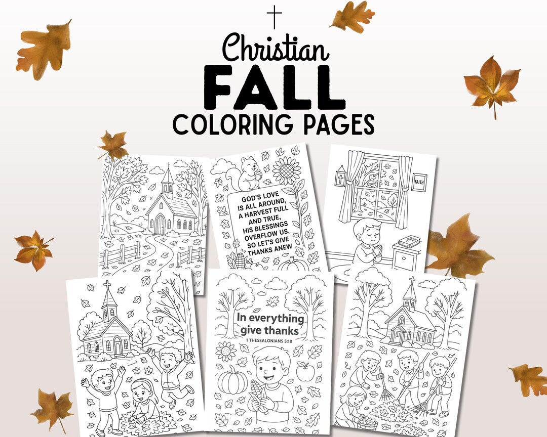 Christian Fall Coloring Pages | Sunday School Thanksgiving Activity ...