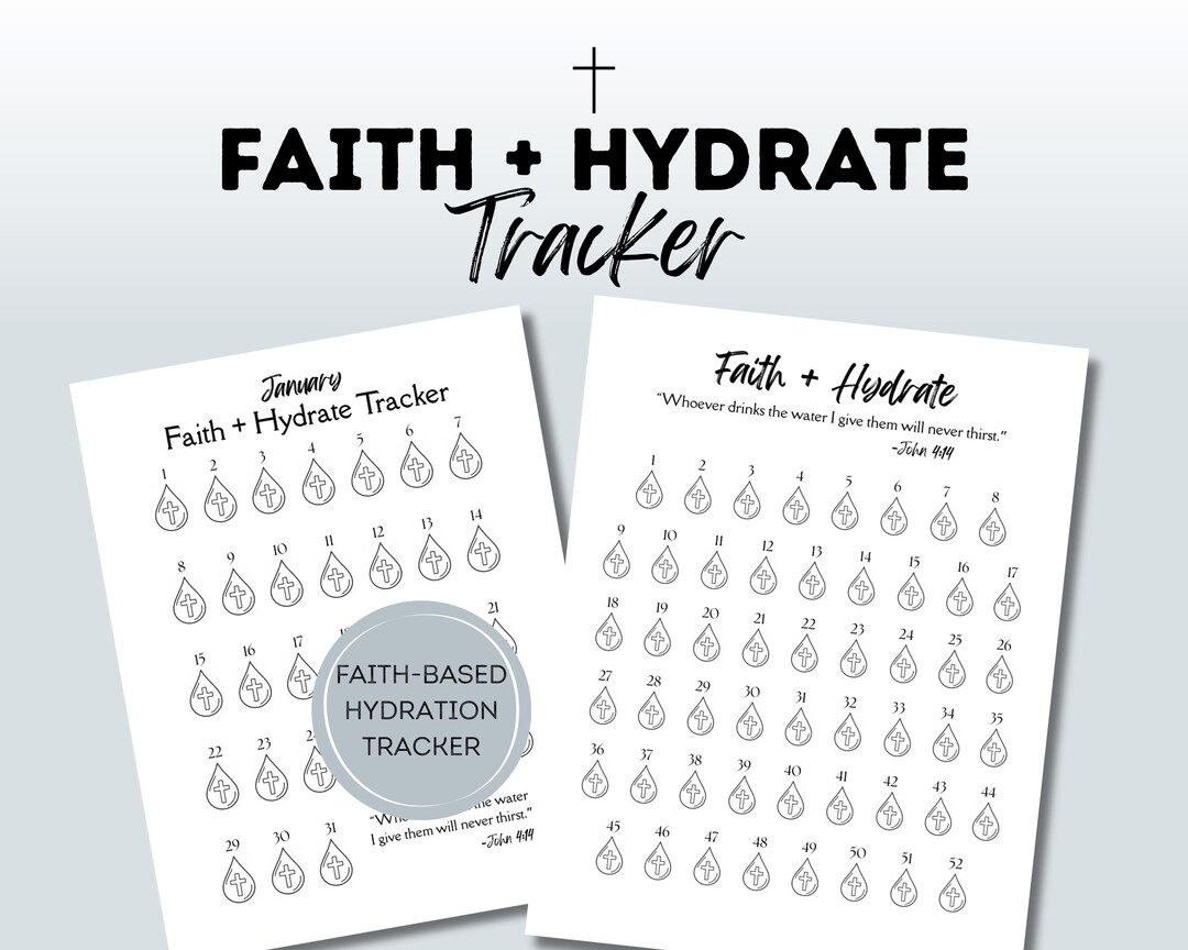 Faith + Hydrate Tracker Printable | New Year Christian Hydration ...