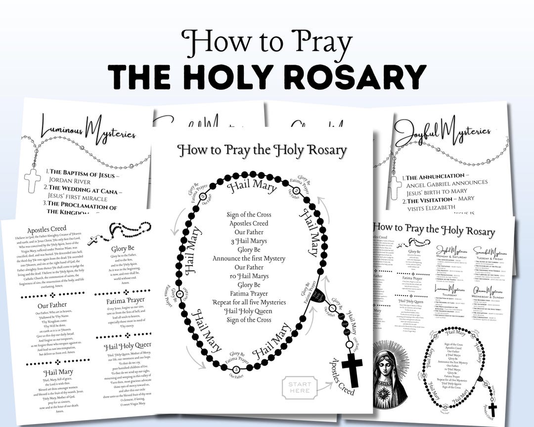 How to Pray the Rosary Printable | Easy to Follow Catholic Prayer Guide ...