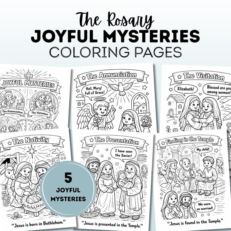 Joyful Mysteries Coloring - Etsy