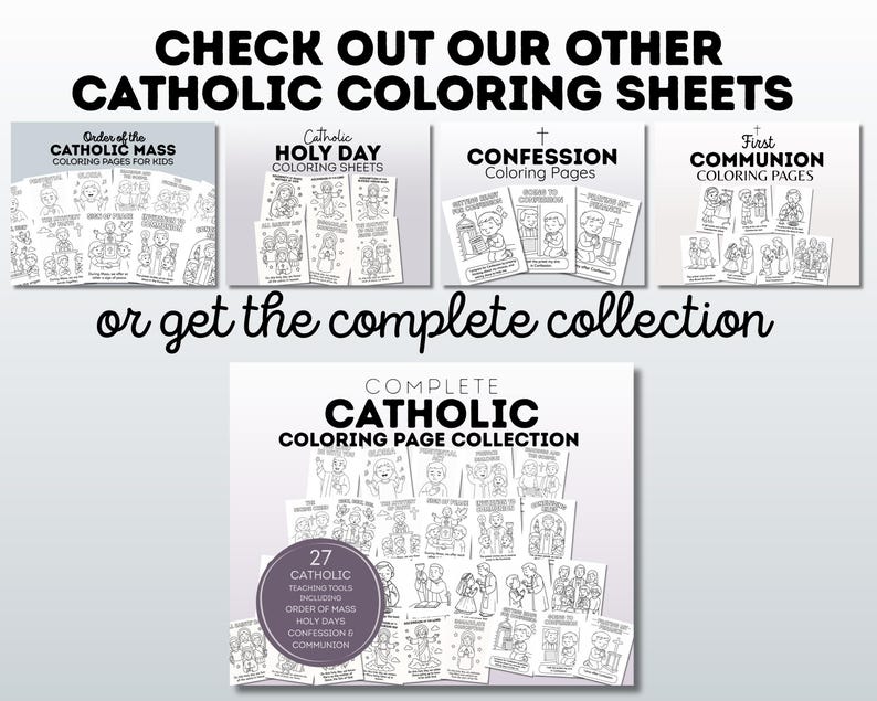 Catholic Mass Coloring Pages for Kids: Printable CCD Activity (digital ...