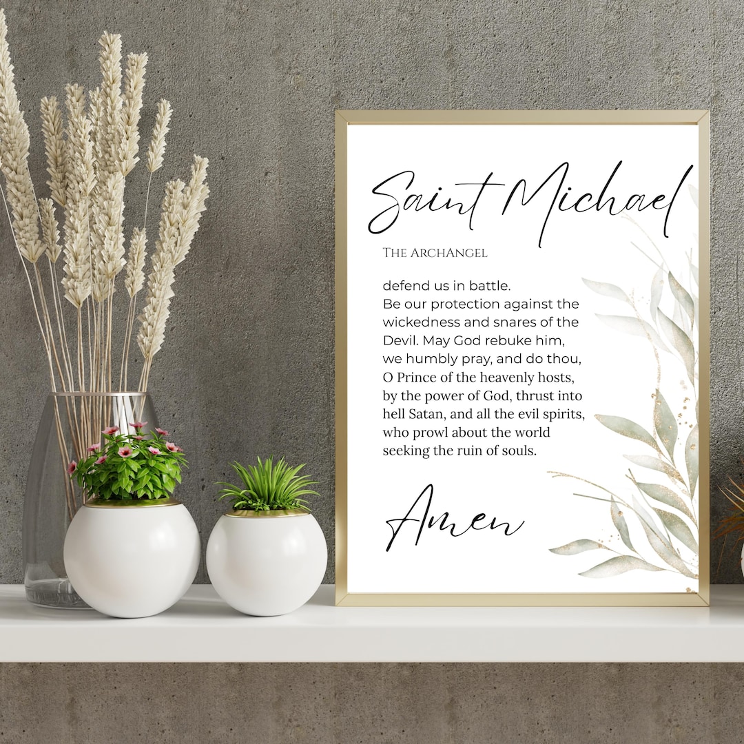 Saint Michael Prayer Printable: Catholic Archangel Art (digital ...
