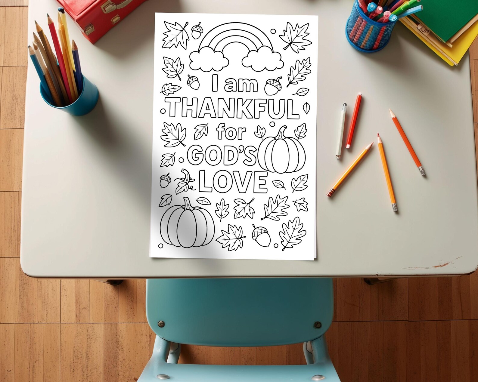 Christian Thanksgiving Coloring Pages: Bible Activity Sheets (digital ...