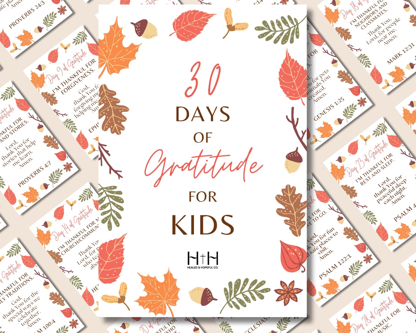 Kids' Gratitude Cards: 30-day Thankfulness Prompts With Bible Verses ...