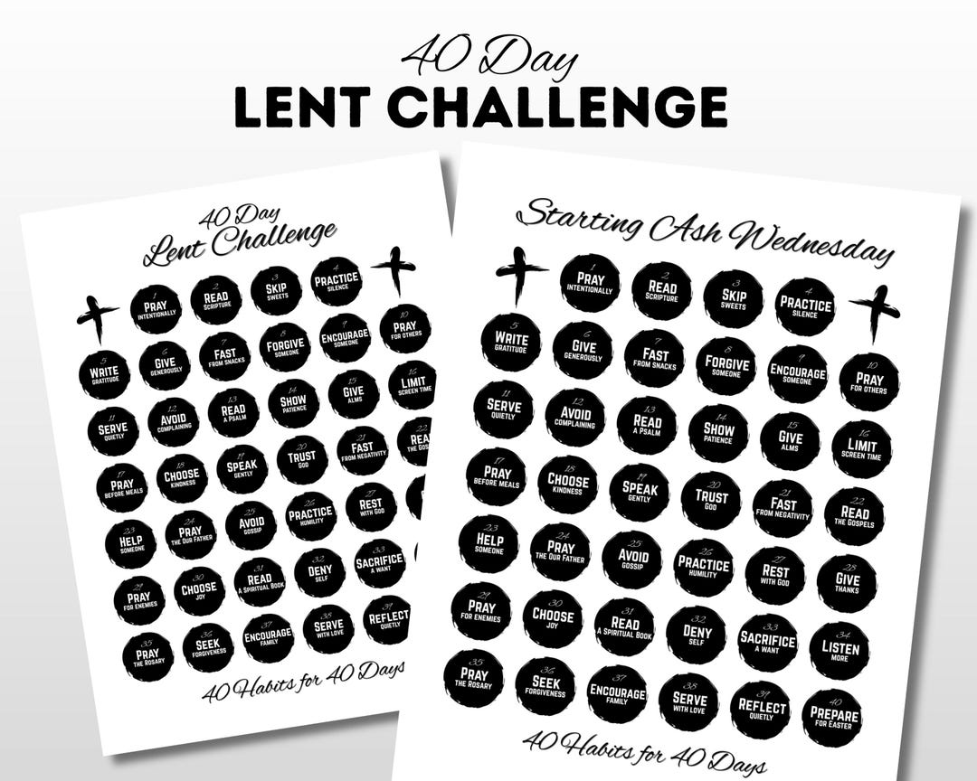 40 Day Lent Challenge Printable | Daily Lenten Devotional & Habit ...