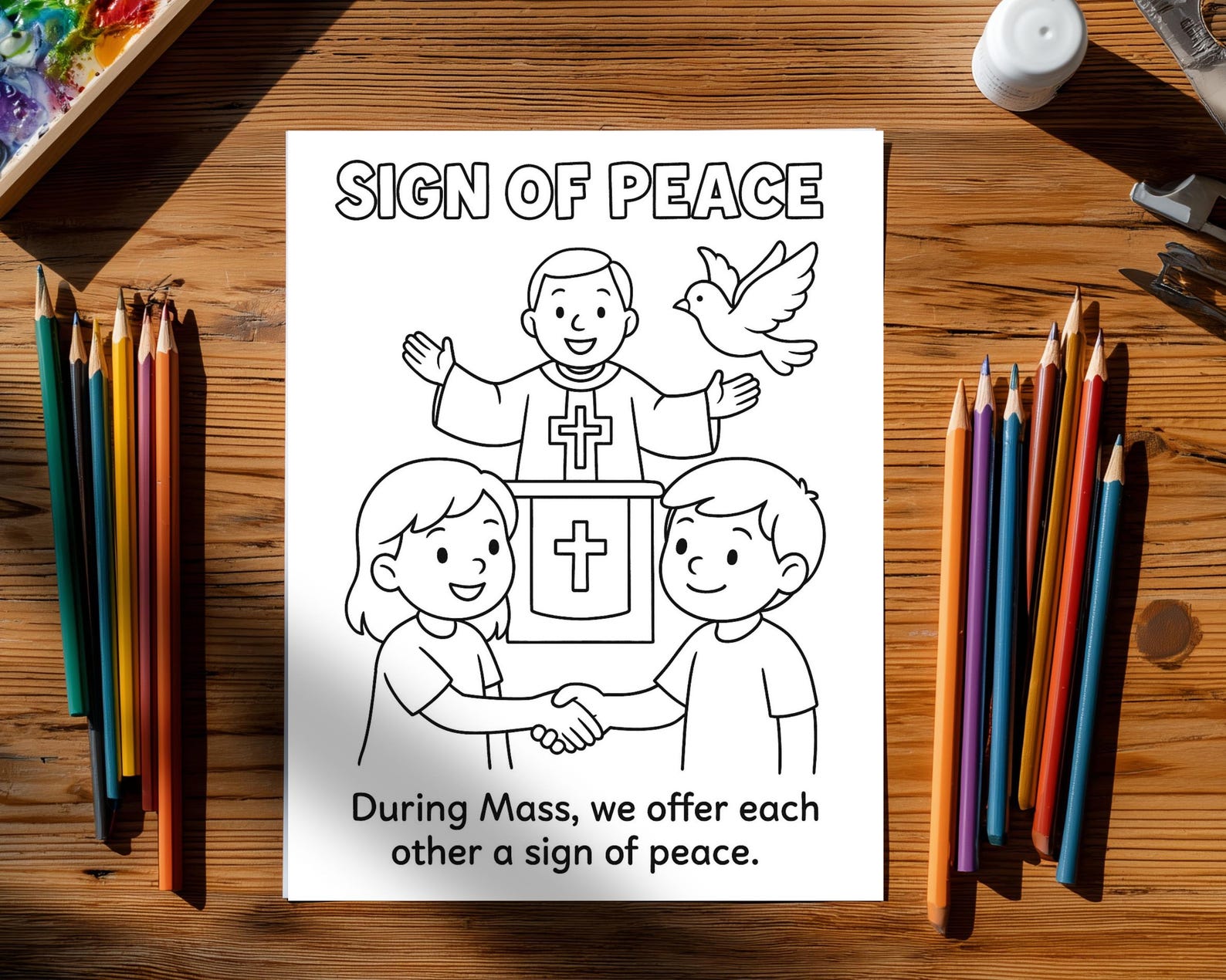 Catholic Mass Coloring Pages for Kids: Printable CCD Activity (digital ...