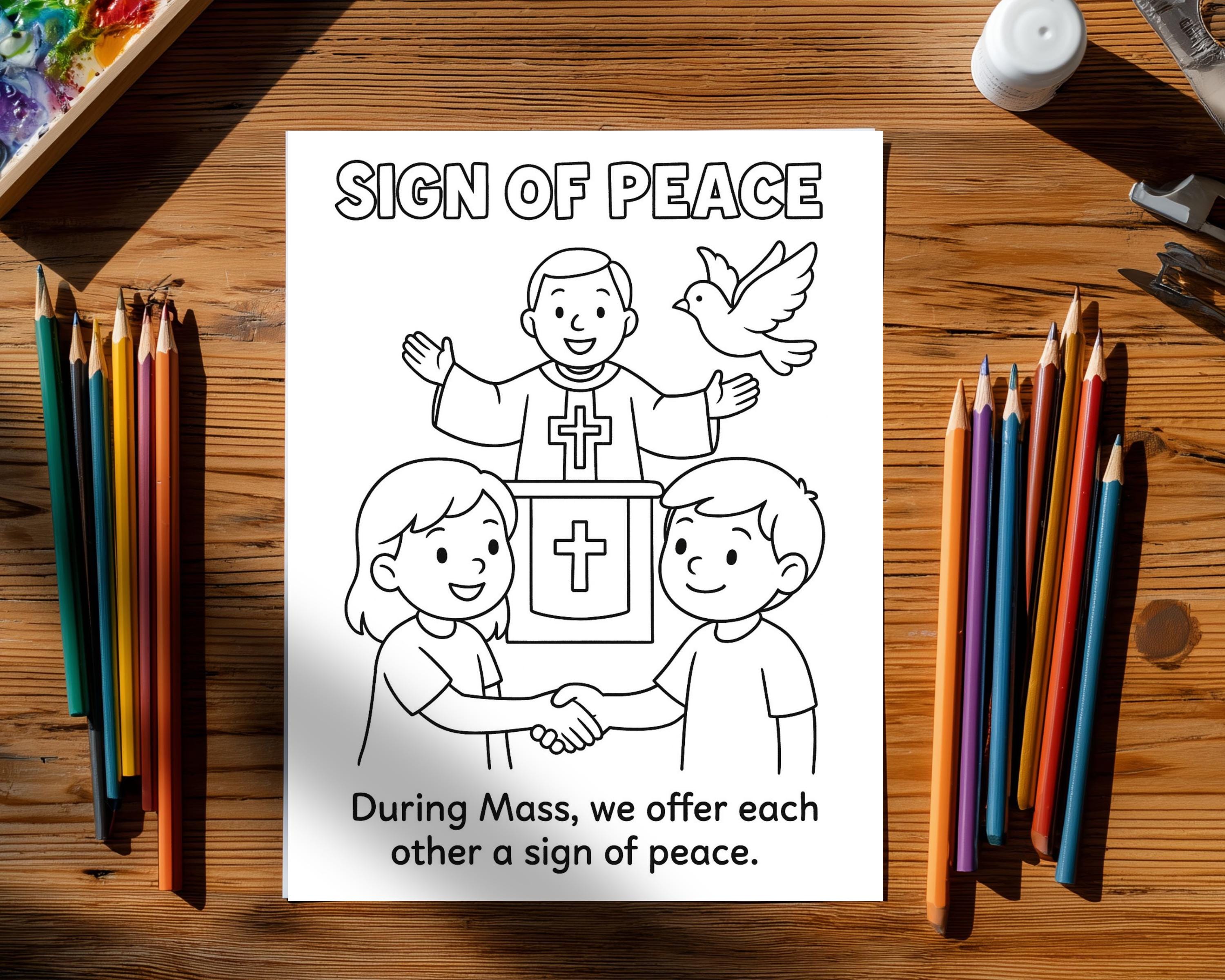 Catholic Mass Coloring Pages for Kids: Printable CCD Activity (digital ...