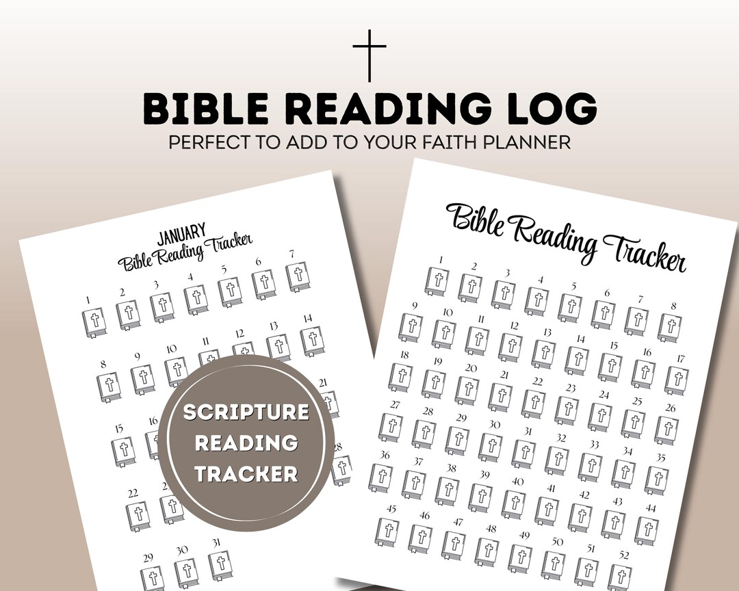 Bible Reading Log Printable | Scripture Reading Tracker | Monthly ...