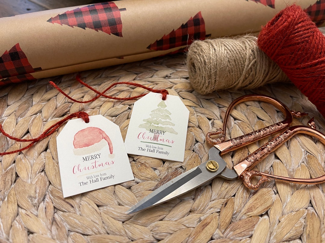 Custom Watercolor Christmas Gift Tags - Etsy