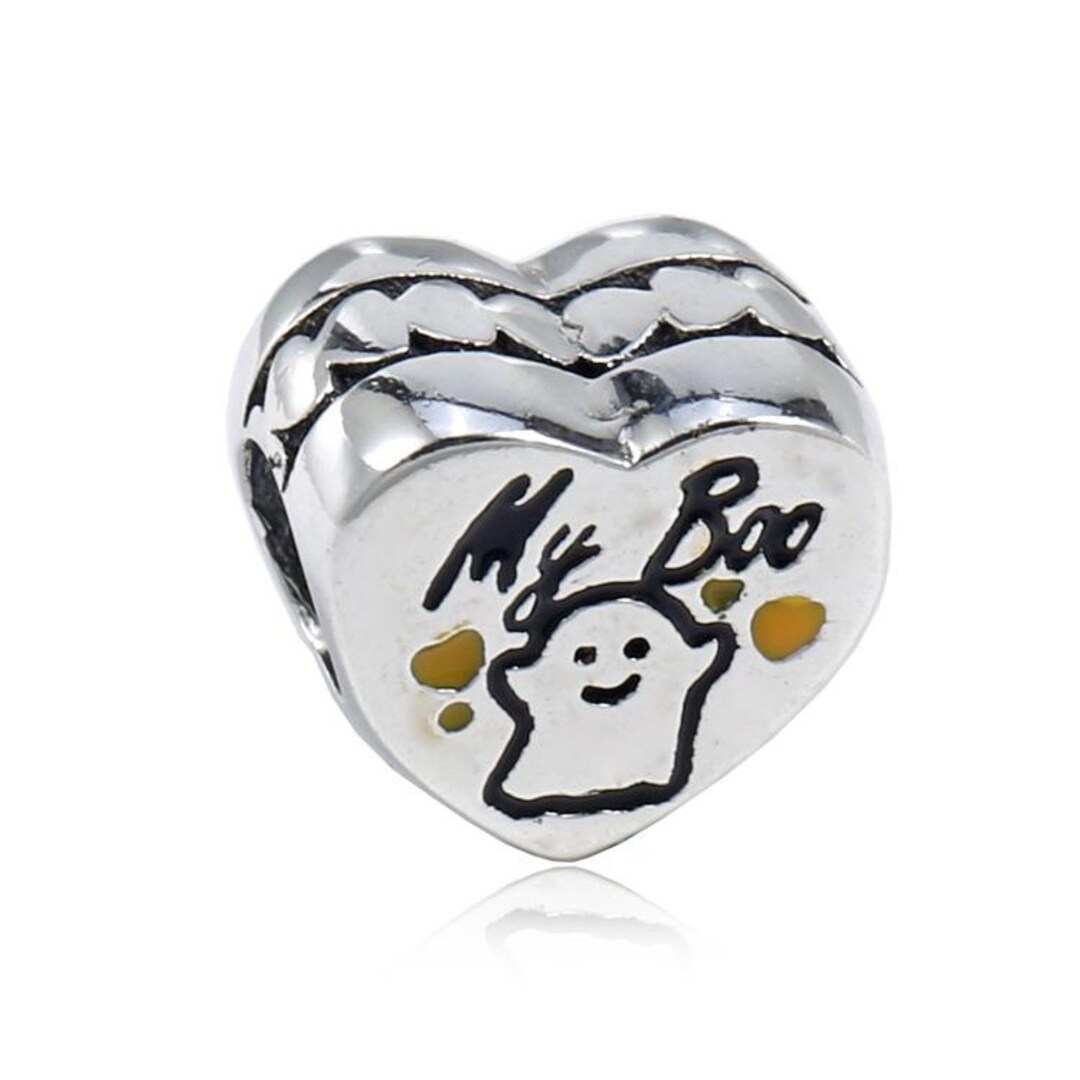 My Boo Ghost Pandora Heart Halloween Silver Charm - Etsy