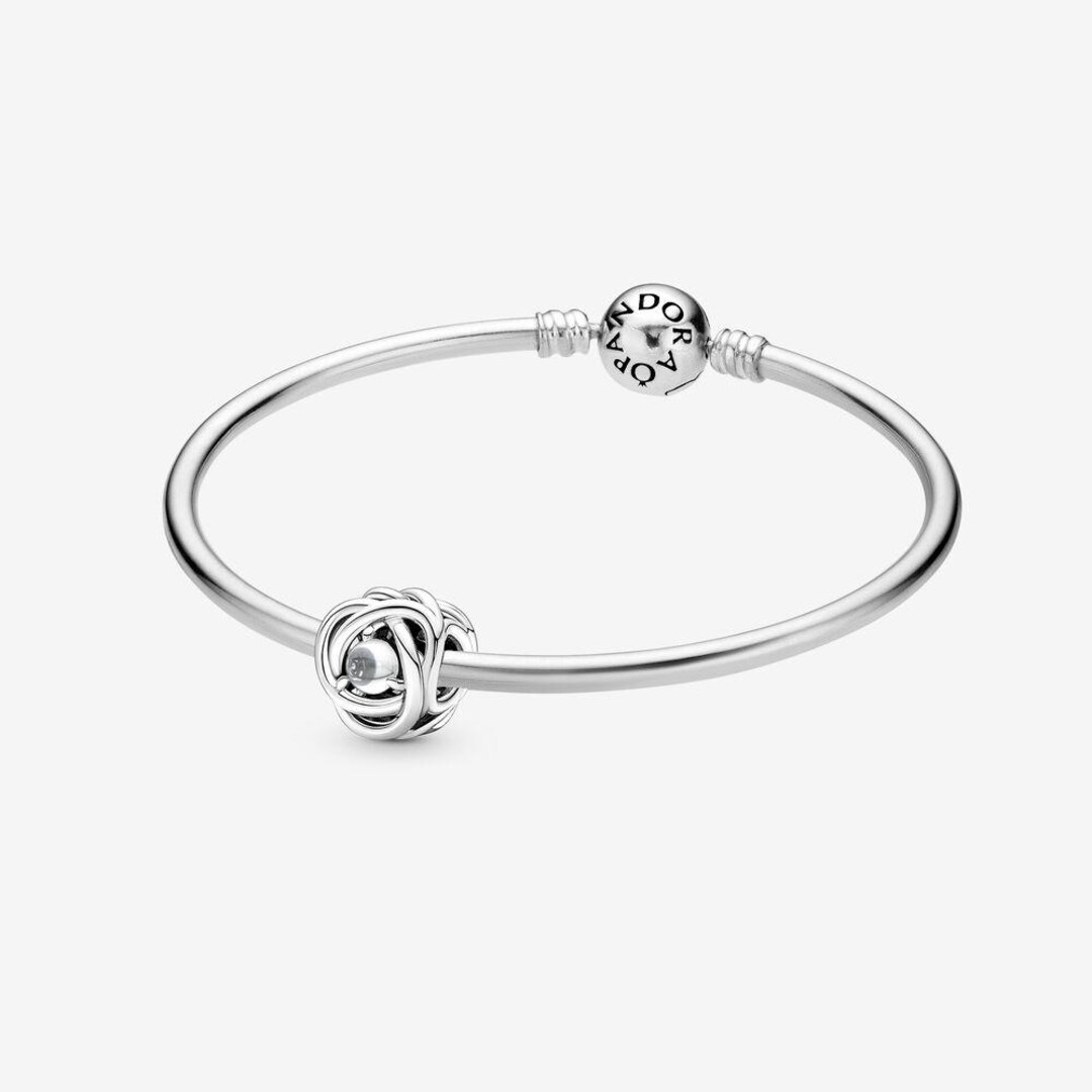 Pandora April Birthstone Charm Eternity Circle Bangle Gift Set - Etsy