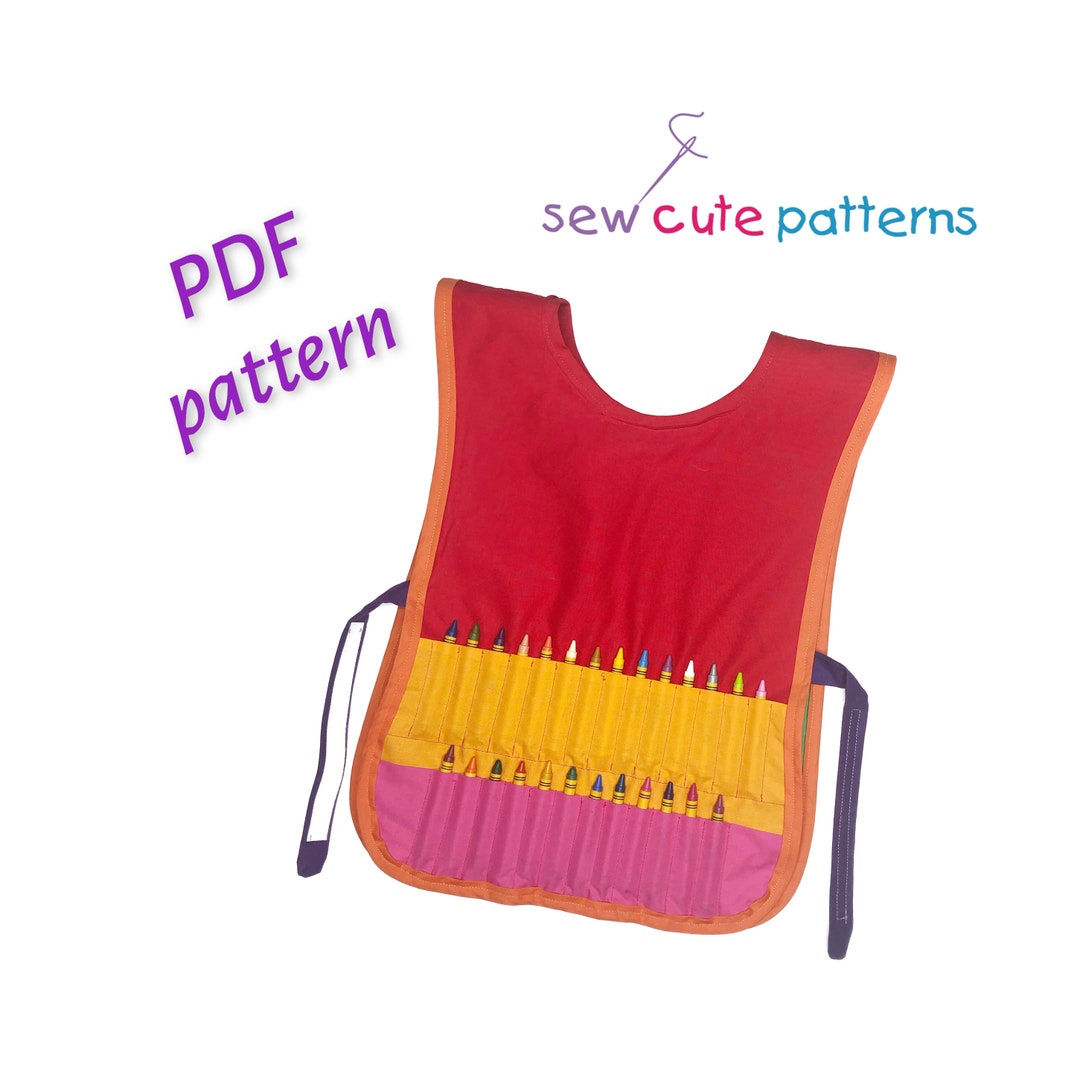Child's Reversible Crayon Apron Sewing Pattern Childrens - Etsy