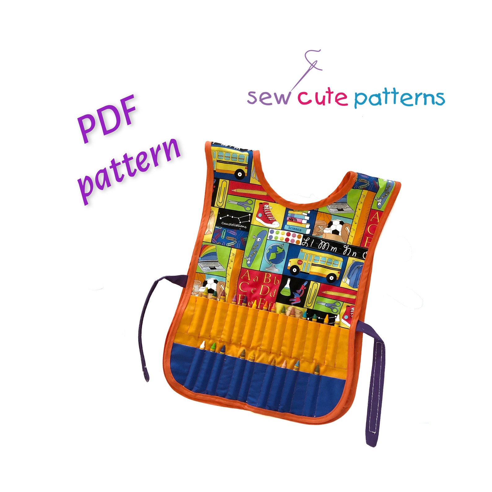 Preschool Apron Pattern Sewing Pattern Crayon Apron Pattern - Etsy