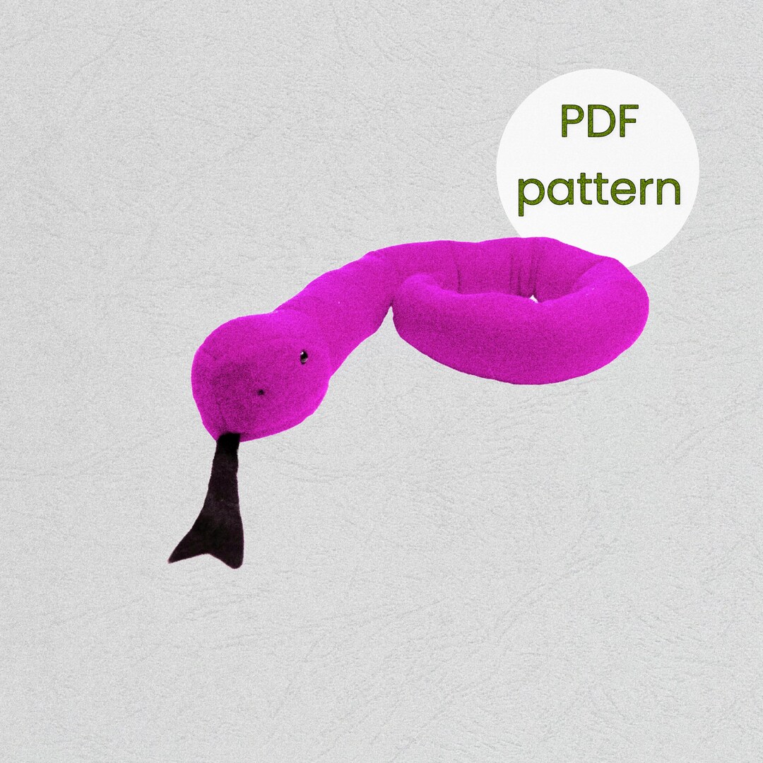 Plush Snake Sewing Pattern: 31" Fleece Stuffed Animal (PDF Pattern) - Etsy