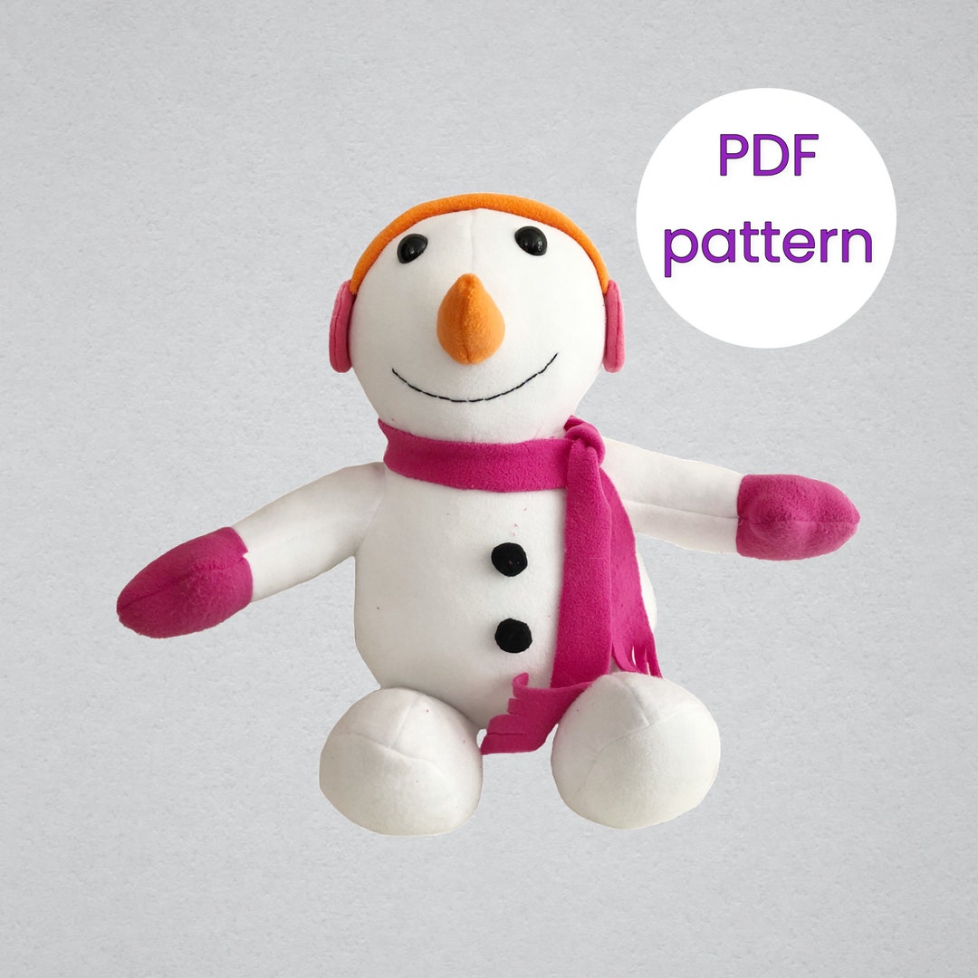 Stuffed Snowman Sewing Pattern | Snowman Template | Christmas Pattern ...