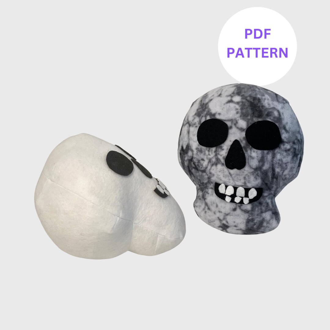 DIY Skull Plush Pattern | Halloween Pattern PDF | Plush Pattern | Plush ...