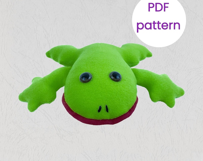 Stuffed Frog - PDF Sewing Pattern & Tutorial | Stuffed Animals | Plush ...