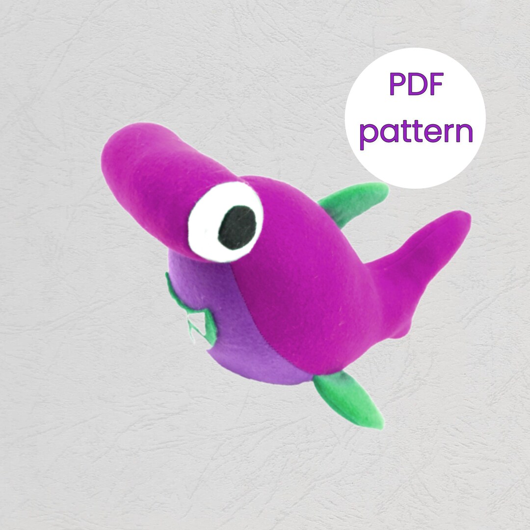 Plush Hammerhead Shark Sewing Pattern: Stuffed Animal PDF (17 Inch) - Etsy