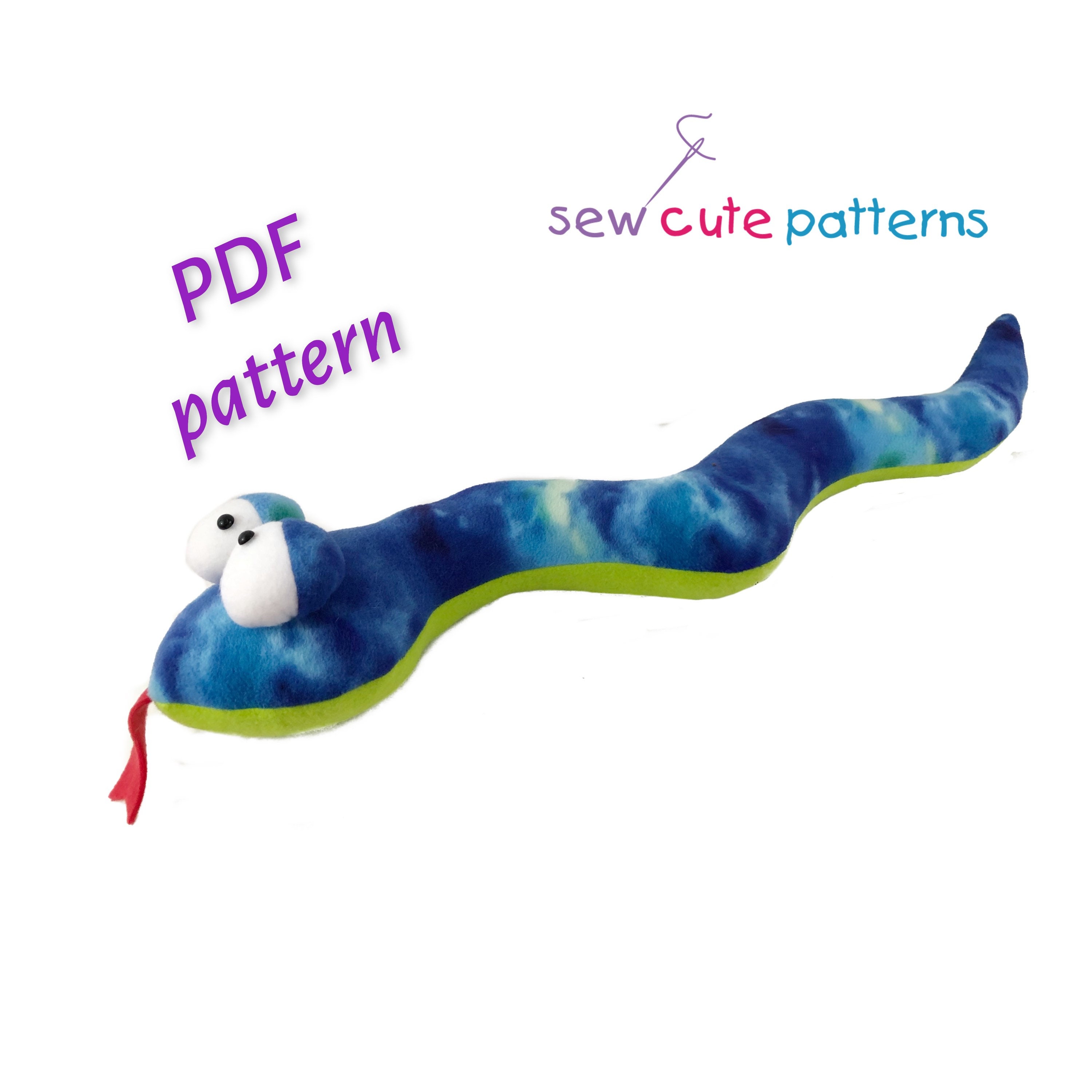 Snake Stuffed Animal Pattern Snake Sewing Pattern Snake - Etsy