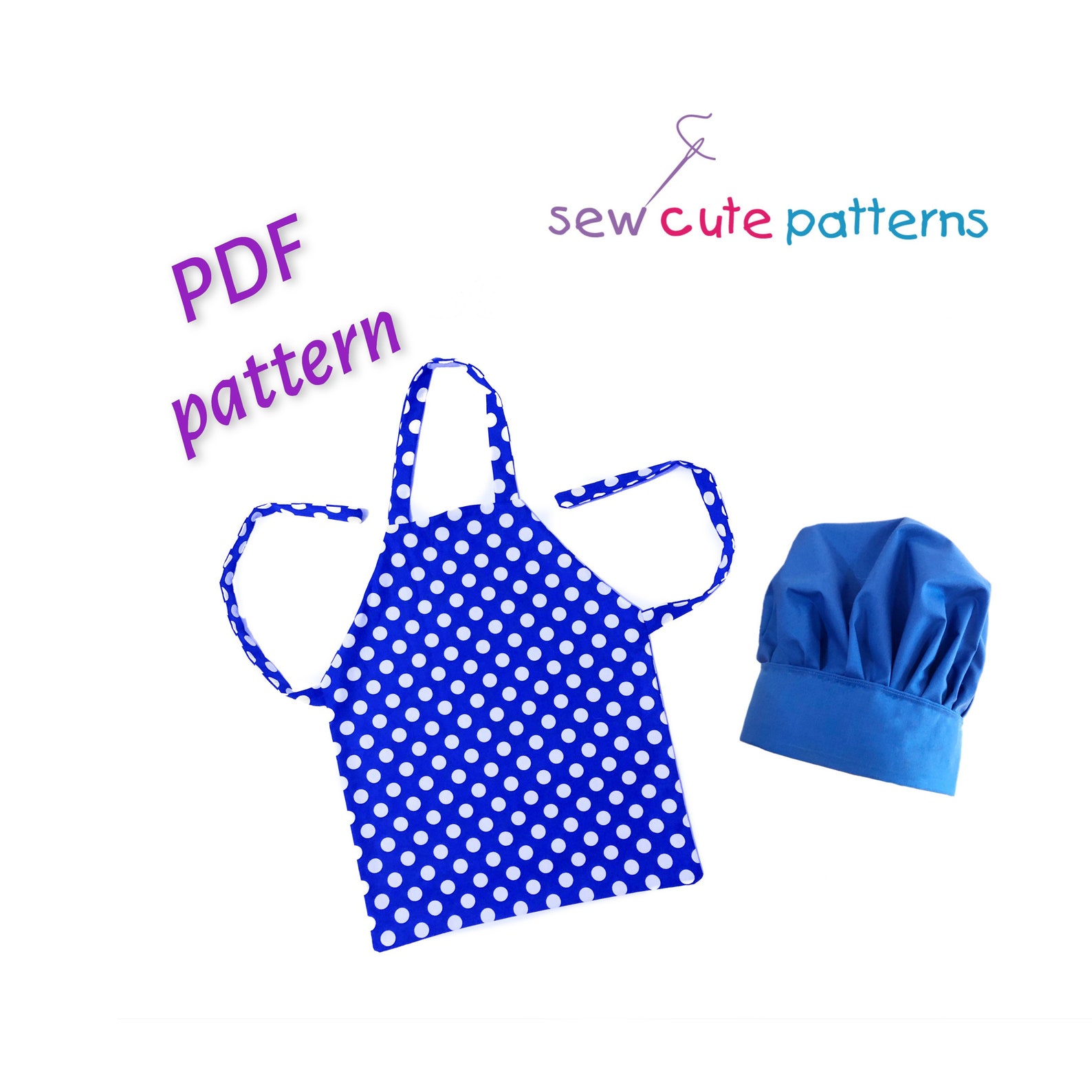 Kid's Apron Pattern & Chef Hat Pattern Patterns for Kids - Etsy